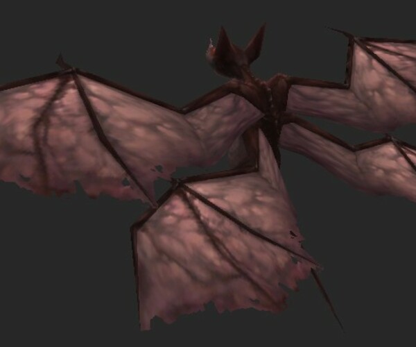 ArtStation - Low poly 3D Monster - Four-winged bat | Game Assets