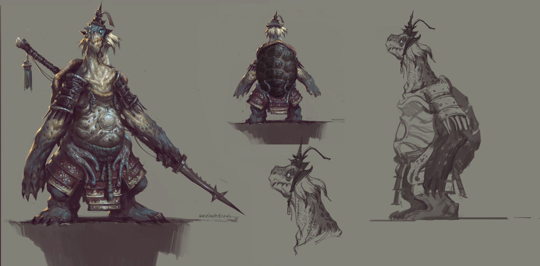 ArtStation - Low poly 3D Monster - Tortoise Overseer 02 | Game Assets