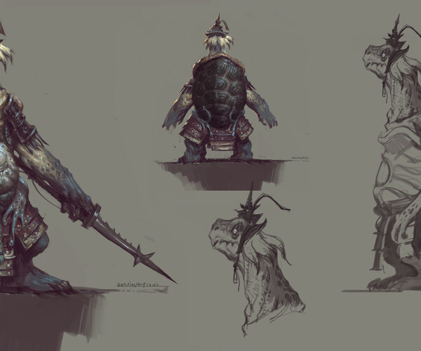 ArtStation - Low poly 3D Monster - Tortoise Overseer 02 | Game Assets