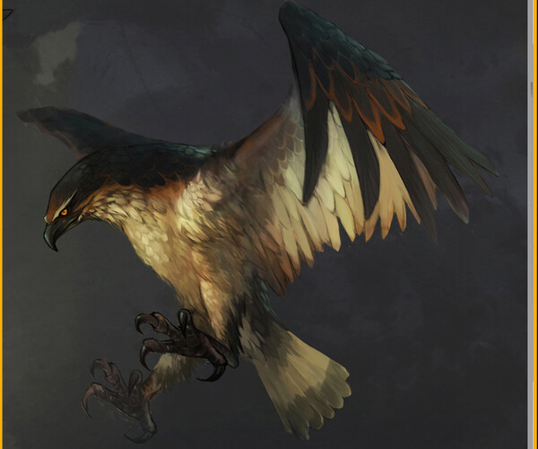 ArtStation - Low poly 3D Monster - Hawk | Game Assets