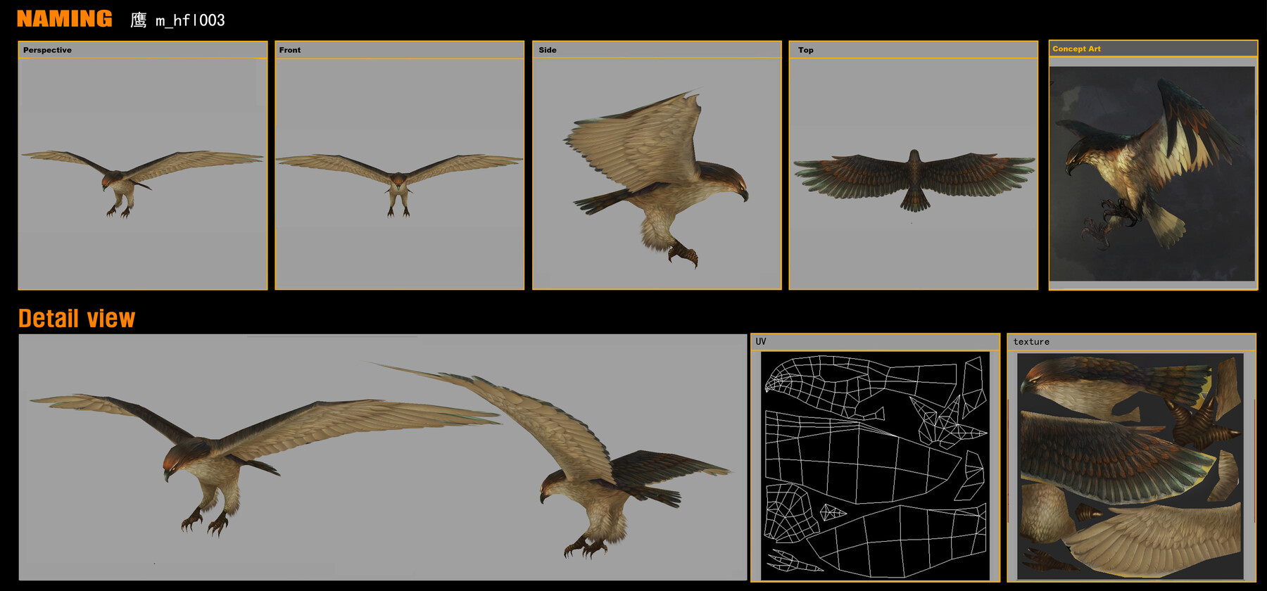 ArtStation - Low poly 3D Monster - Hawk | Game Assets
