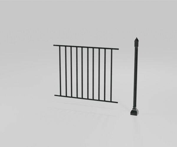 ArtStation - Modular Metal Fence 1 3D model | Game Assets
