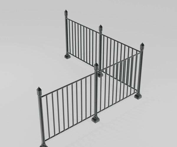 ArtStation - Modular Metal Fence 1 3D model | Game Assets