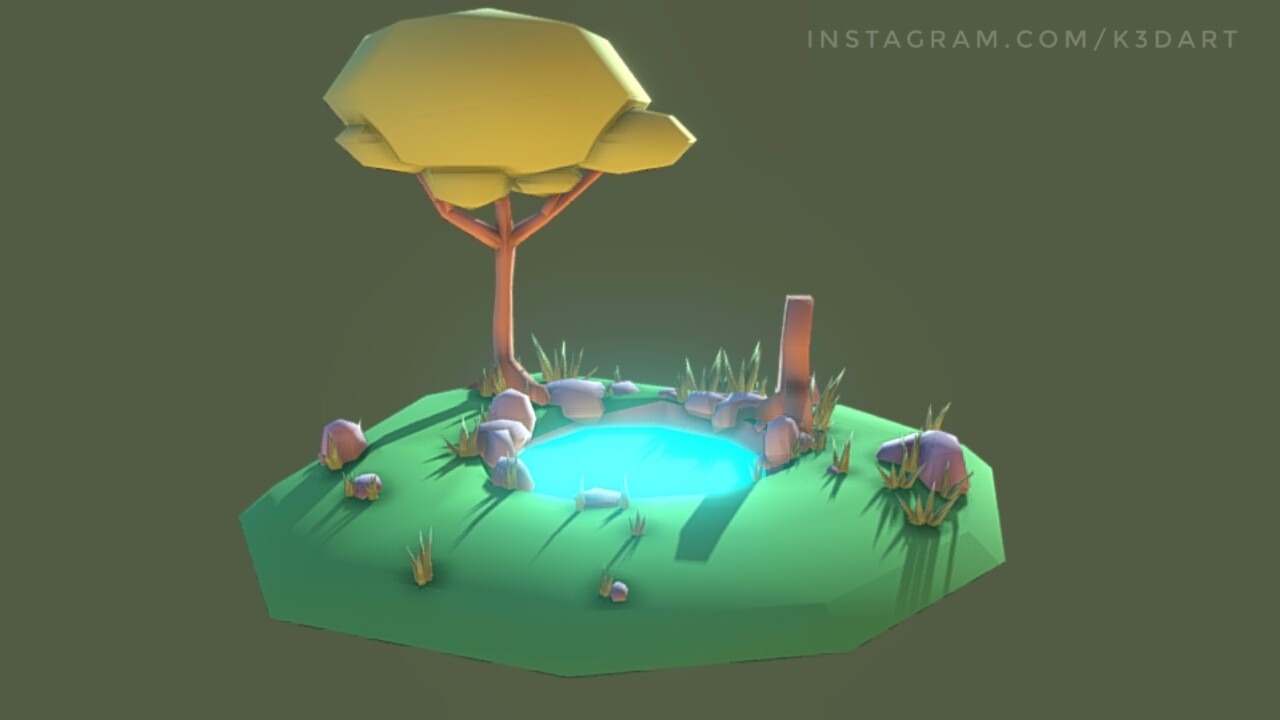 ArtStation - Wishing Pond Magical - Low poly game scene | Game Assets