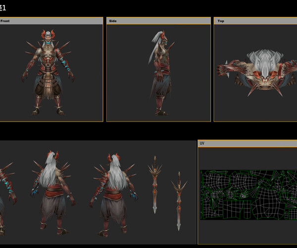 ArtStation - Low poly 3D Monster - Native Monster 01 | Game Assets