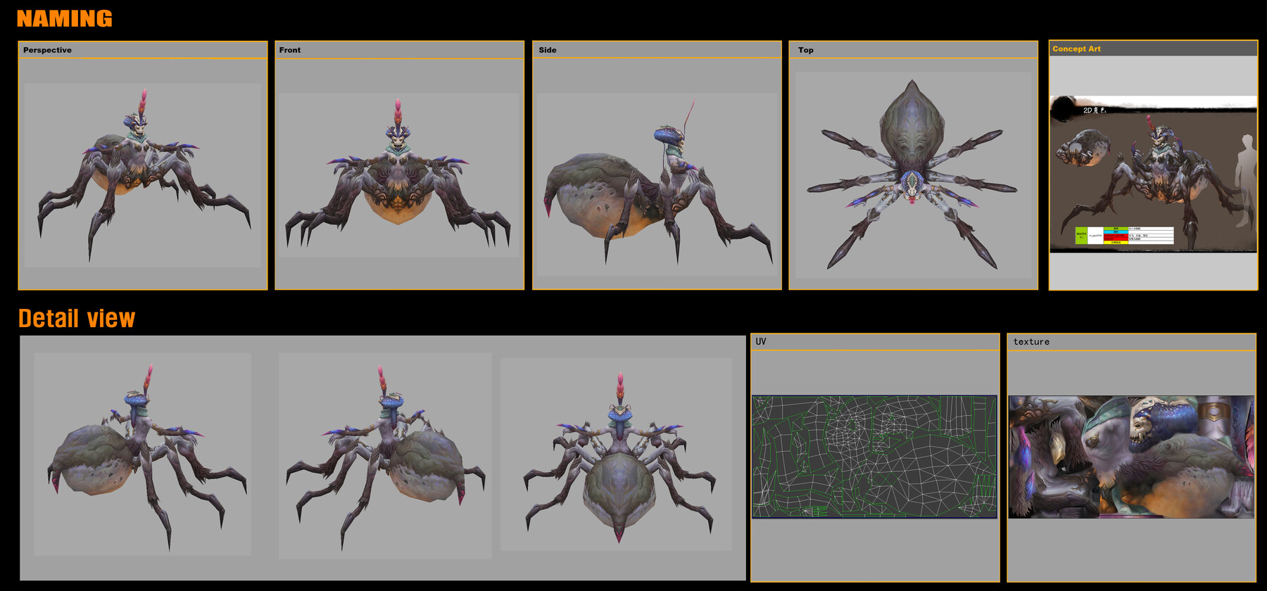 ArtStation - Low poly 3D Monster - Spider Maid 02 | Game Assets