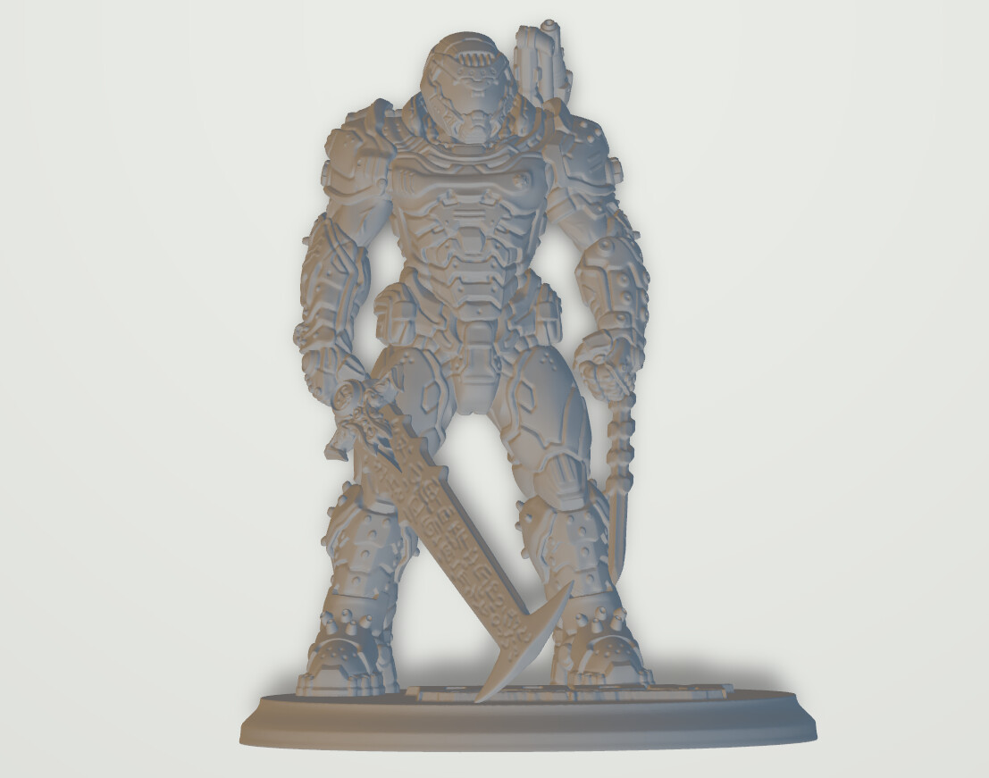 ArtStation - DoomGuy 3D model for print (30cm) | Resources