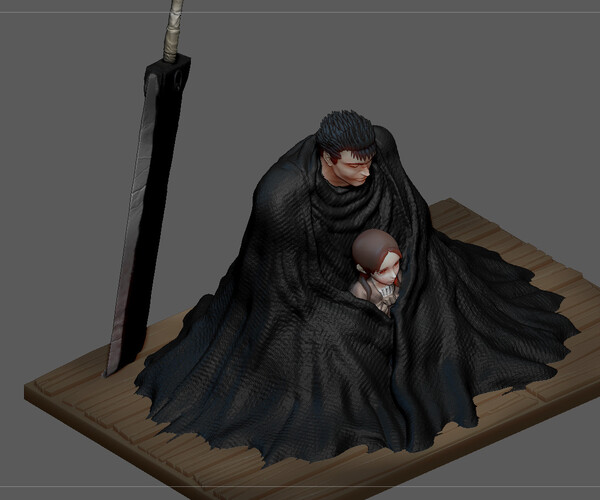 ArtStation - BERSERK GUTS FANTASY ANIME SWORD CHARACTER 3D PRINT MODEL ...