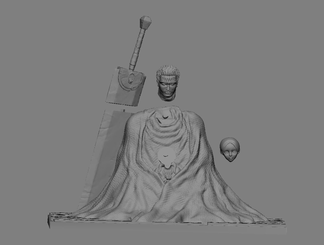ArtStation - BERSERK GUTS FANTASY ANIME SWORD CHARACTER 3D PRINT MODEL ...