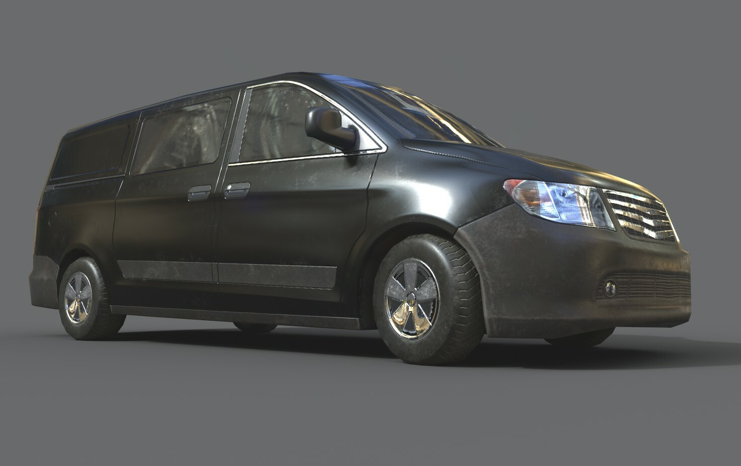 ArtStation - Generic Minivan Black | Game Assets