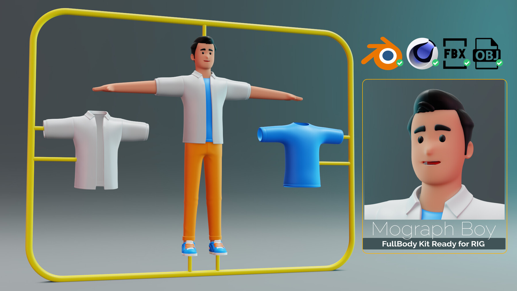 ArtStation - MOGRAPH BOY 3D MODEL ready for RIG | Resources