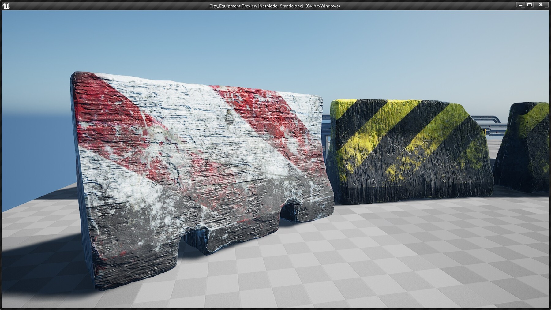ArtStation - Red White Concrete Barrier | Game Assets