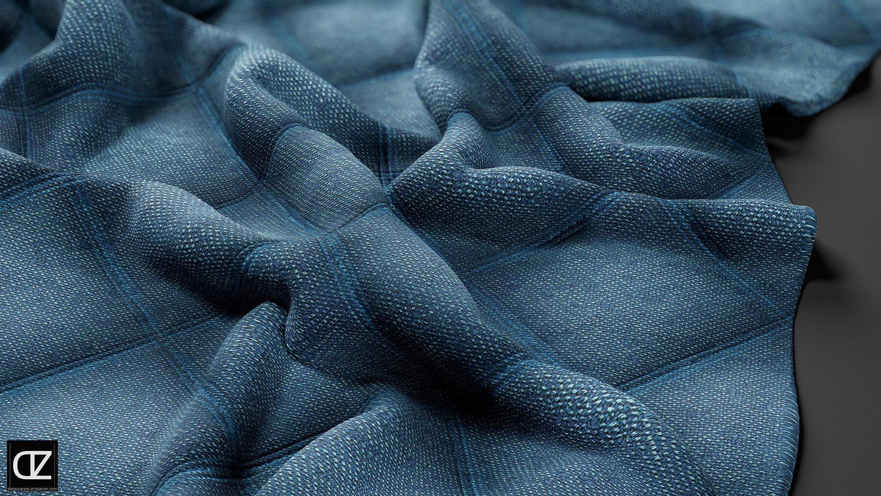 ArtStation - PBR - QUILTED FABRIC 3 COLORS PACK - 4K MATERIAL | Game Assets