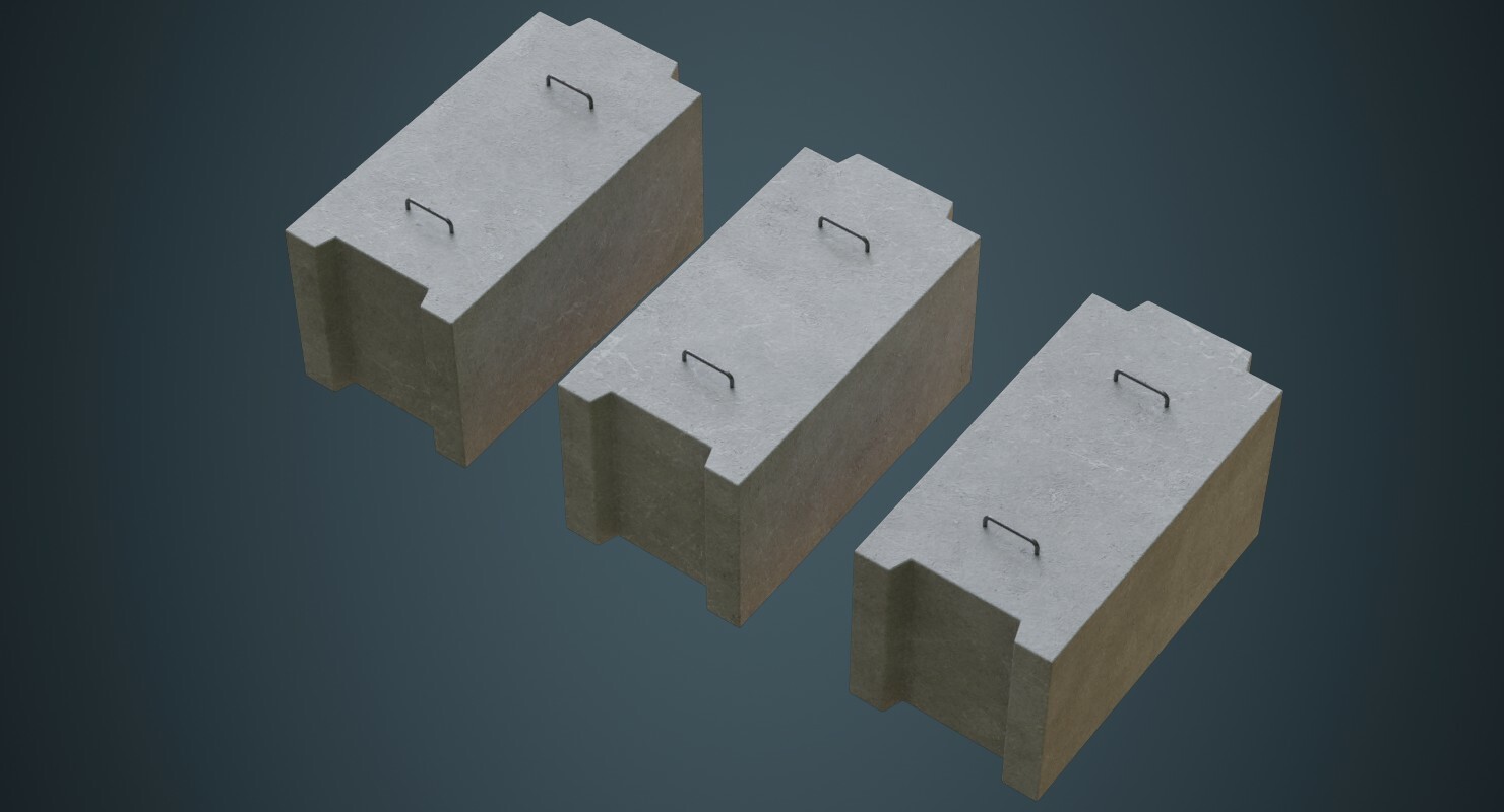 ArtStation - Concrete Barrier 5A | Game Assets