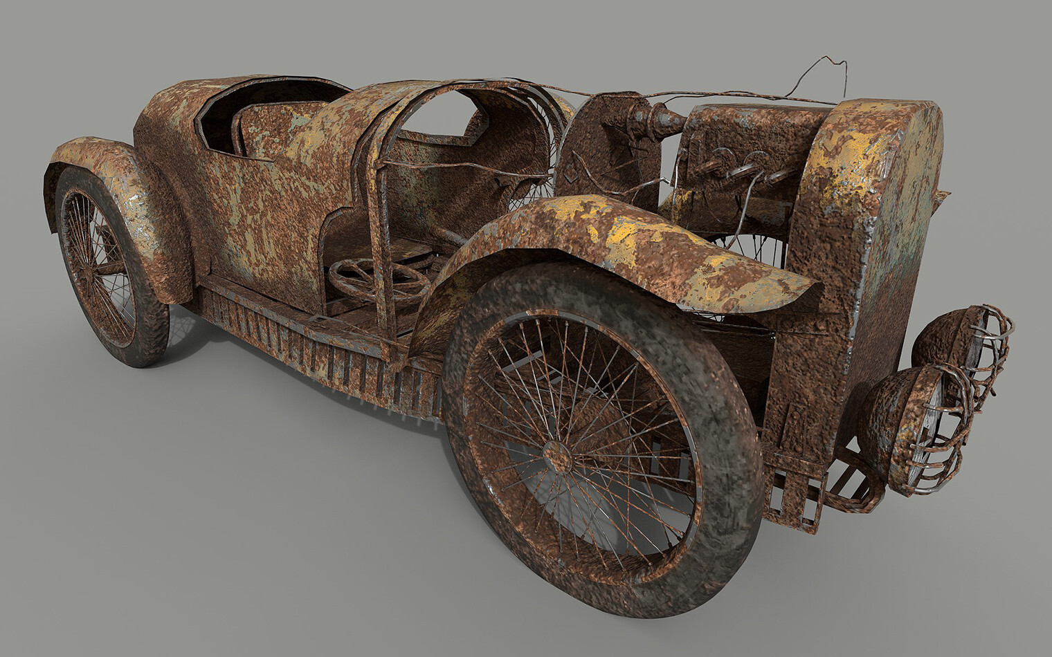 ArtStation - Rust retro auto Low-poly 3D model | Game Assets