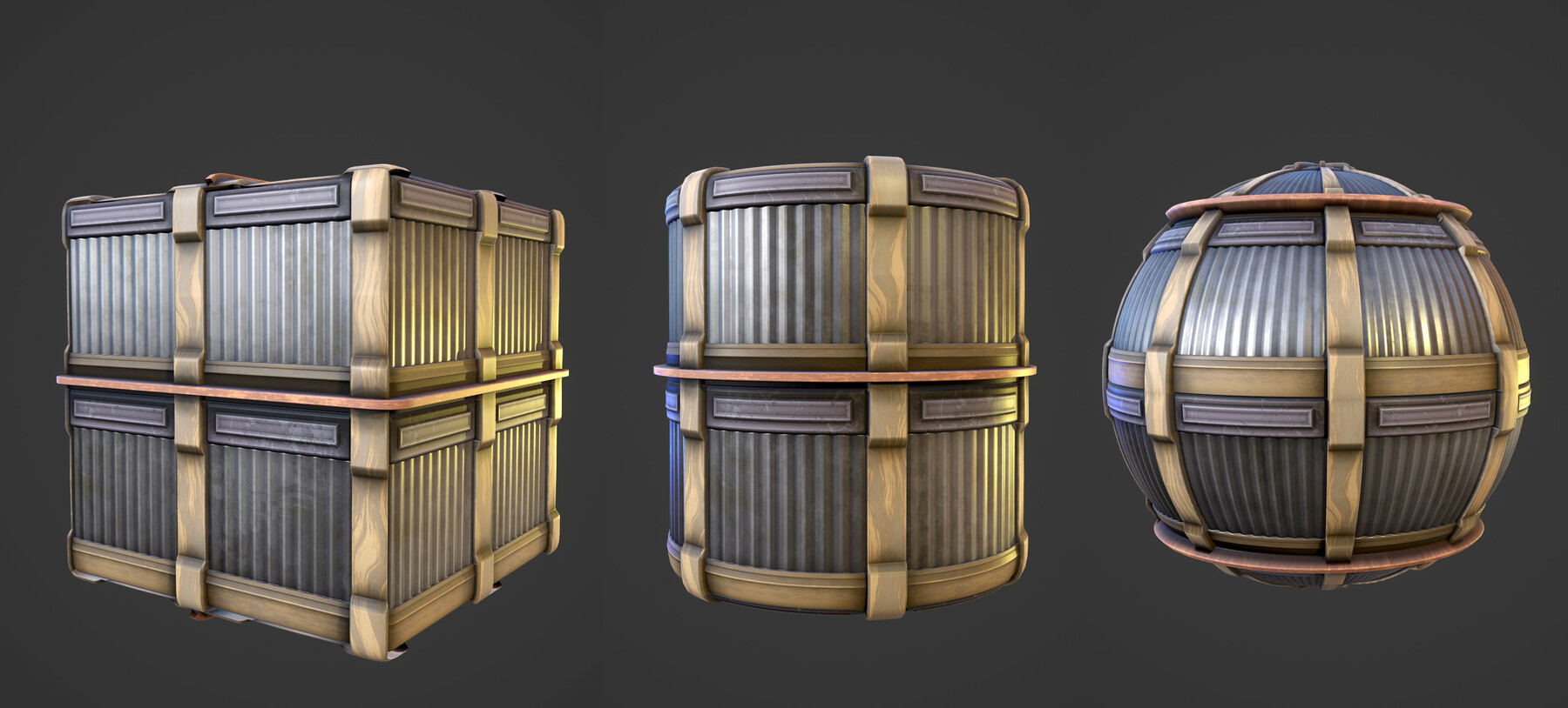 ArtStation - Stylized Corrugated Metal Panel - Substance Designer ...