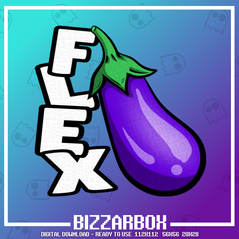 Artstation Twitch Emote Eggplant Flex Artworks