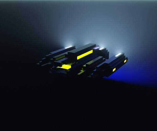 ArtStation - voxel space ship | Game Assets