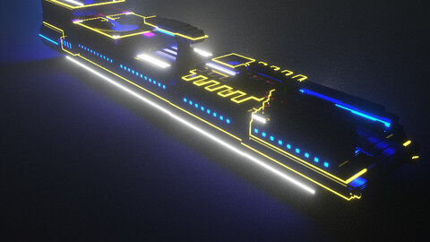 ArtStation - voxel spaceship | Game Assets