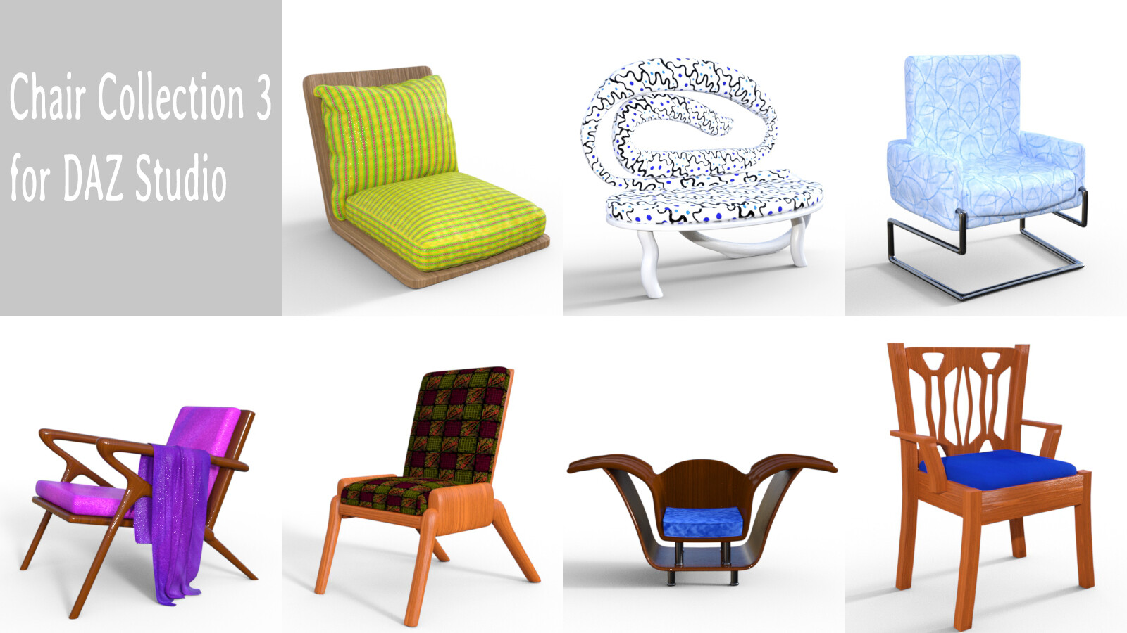 ArtStation - Chair Collection 3 for DAZ Studio | Resources
