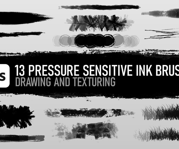 ArtStation - 13 Abr ink style texturing and drawing Photoshop brushes ...
