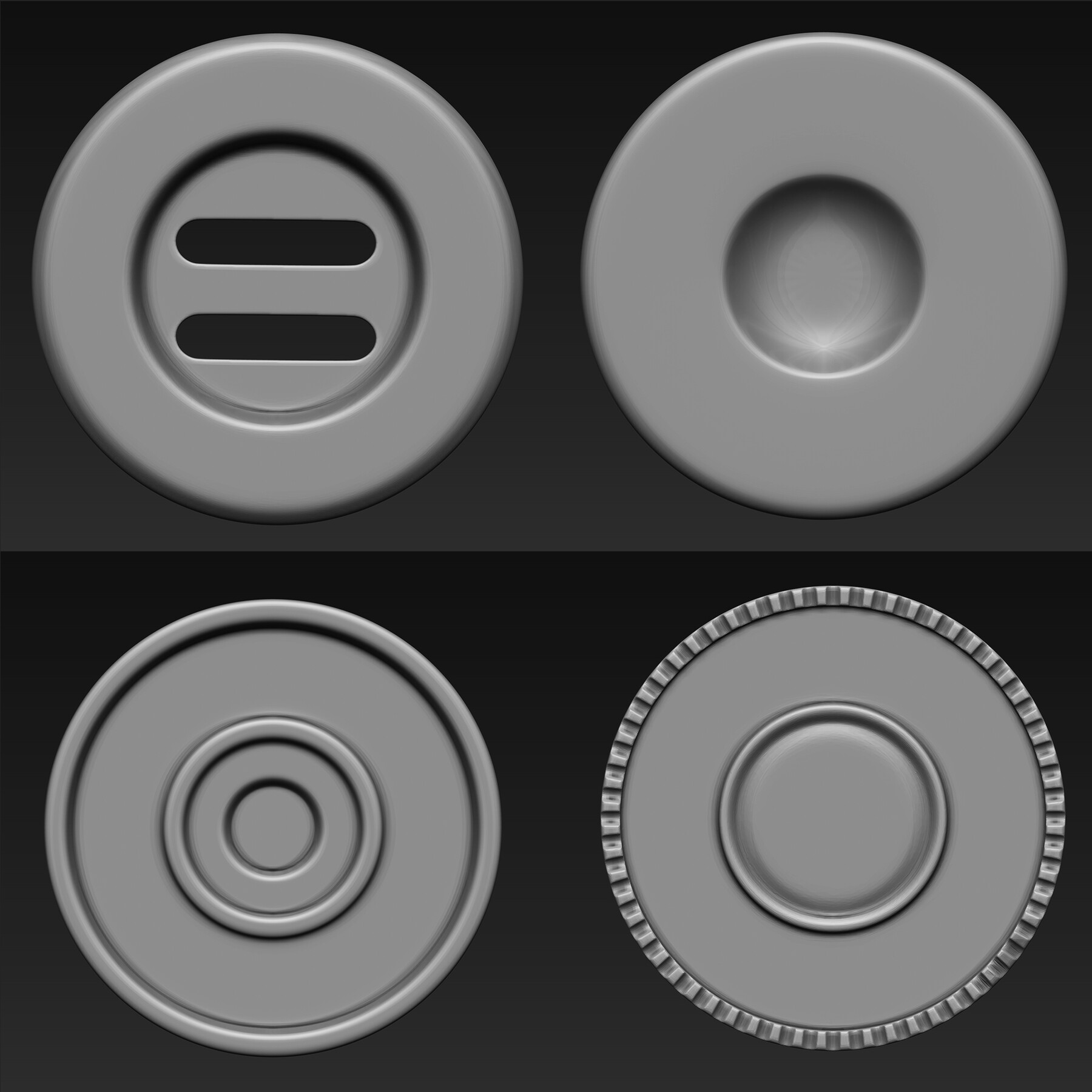 ArtStation - Buttons Collection IMM Brush Pack (30 in One) | Brushes