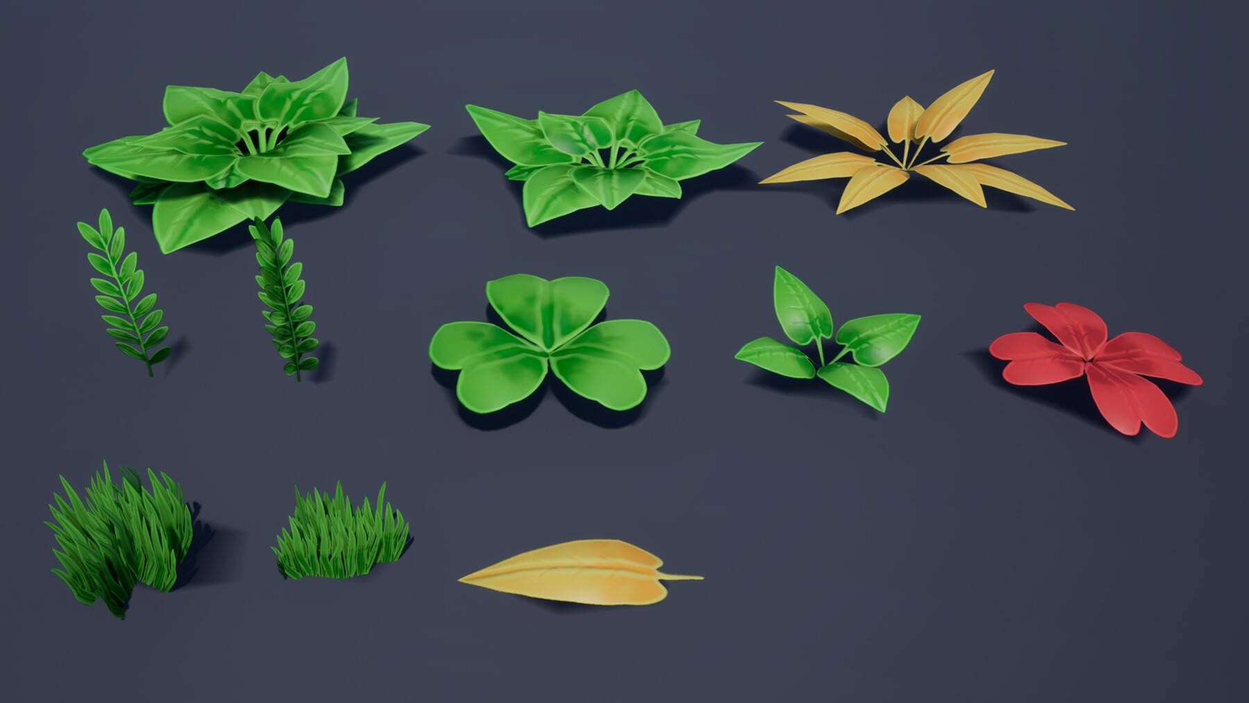 ArtStation - Collection Stylized Plants - Game Ready Low-poly 3D model ...