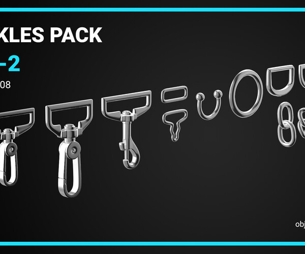ArtStation - Buckles, Snap hooks, Strap adjusters Pack Vol 2 | Resources