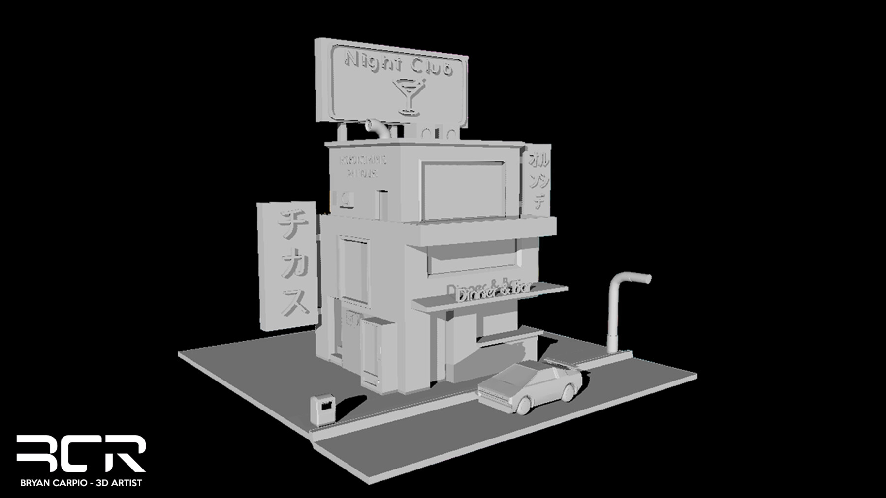 ArtStation - Cyberpunk Building - Low Poly Game Ready Low-poly 3D model ...