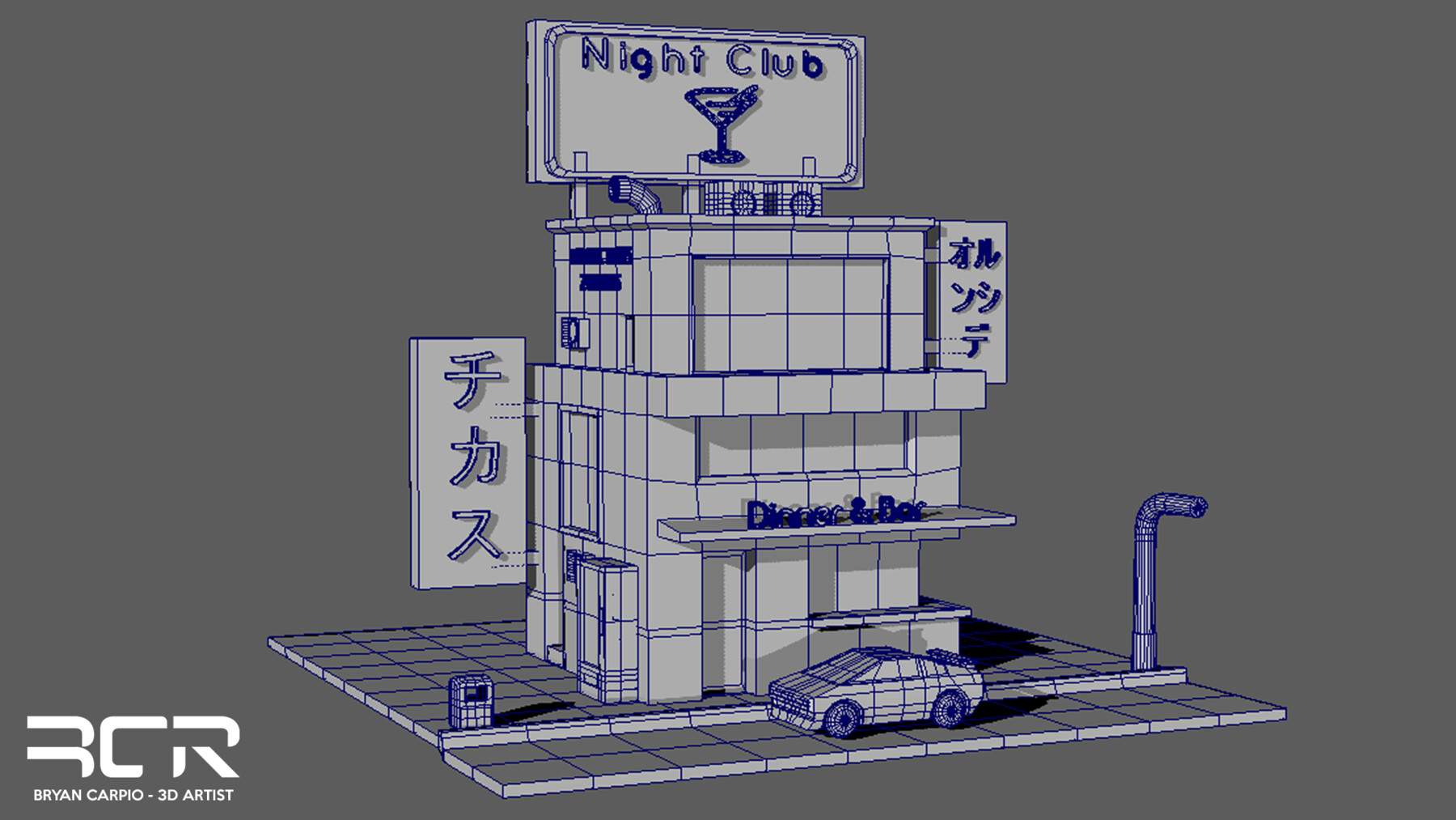 ArtStation - Cyberpunk Building - Low Poly Game Ready Low-poly 3D model ...