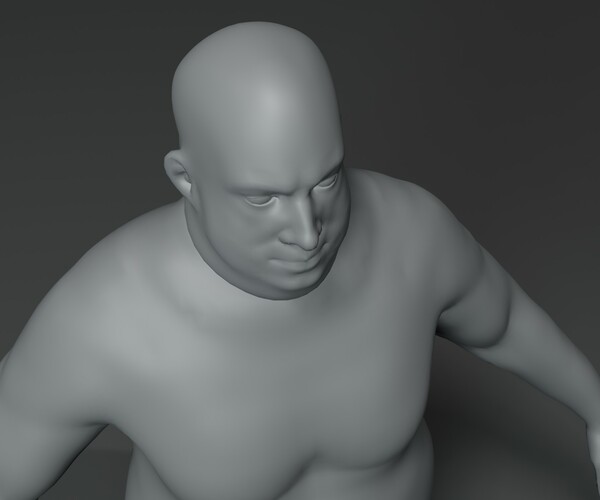 ArtStation - Fat Human Body Base Mesh 3D Model Family Pack 20k Polygons ...