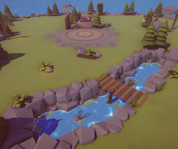 ArtStation - Low Poly Fantasy Arena - Asset for Unity 3D, Map and Models | Game Assets