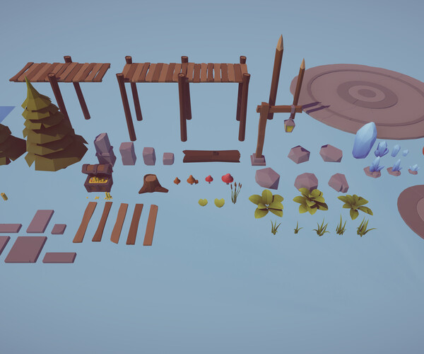 ArtStation - Low Poly Fantasy Arena - Asset for Unity 3D, Map and Models | Game Assets