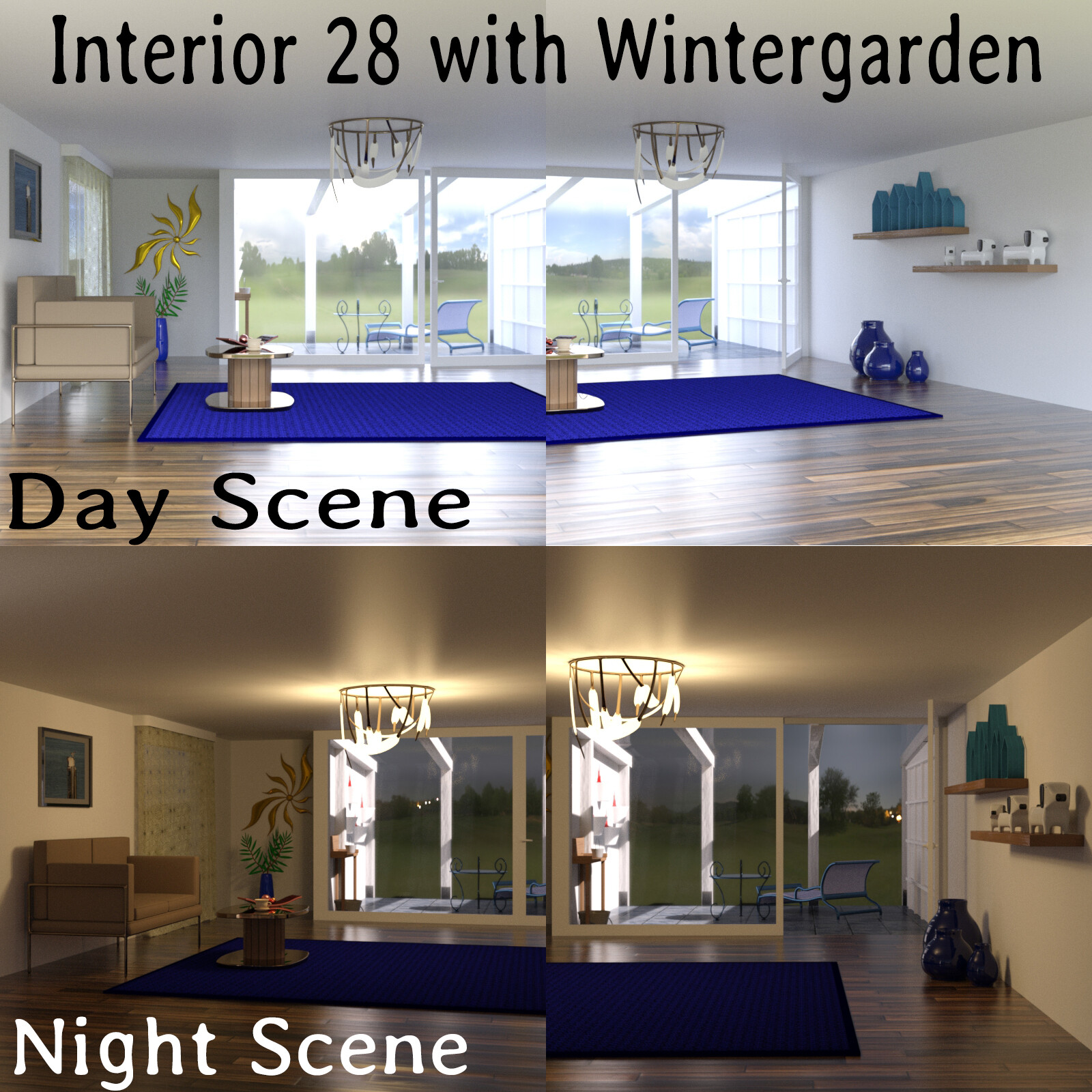 ArtStation - Interior 28 with wintergarden for DAZ Studio | Resources