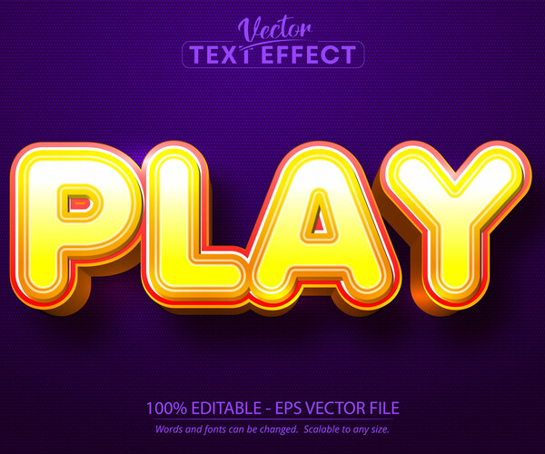 ArtStation - Play text, cartoon style editable text effect | Artworks