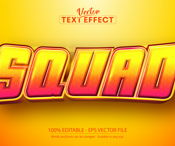 ArtStation - Squad text, sport style editable text effect | Artworks