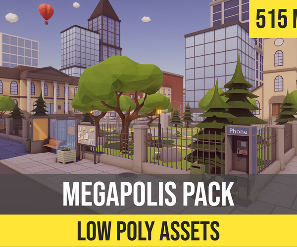 ArtStation - Low Poly Megapolis Pack - Asset for Unity 3D, City Map and ...