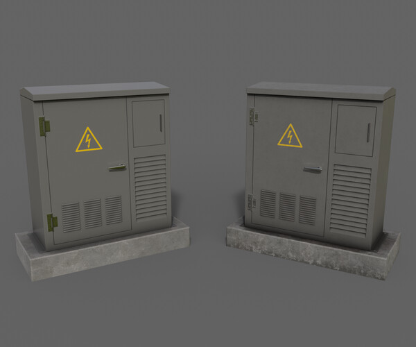 ArtStation - PBR Electric Box Grey | Game Assets