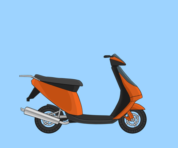 ArtStation - Cartoon Scooter motorbike sticker | Artworks