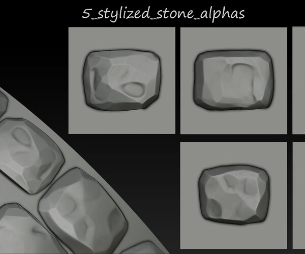 ArtStation - 5 Stylized stone alphas | Resources