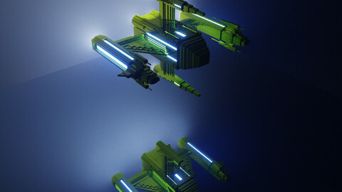 ArtStation - 3d voxel space ship | Game Assets