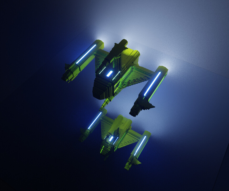 ArtStation - 3d voxel space ship | Game Assets