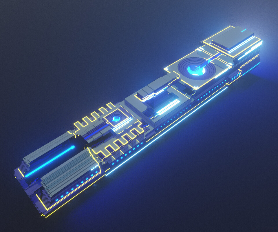 ArtStation - 3d voxel big space ship 2 | Game Assets