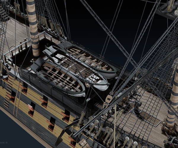 ArtStation - HMS Leopard - Galleon / Pirate Ship 3D Model | Resources