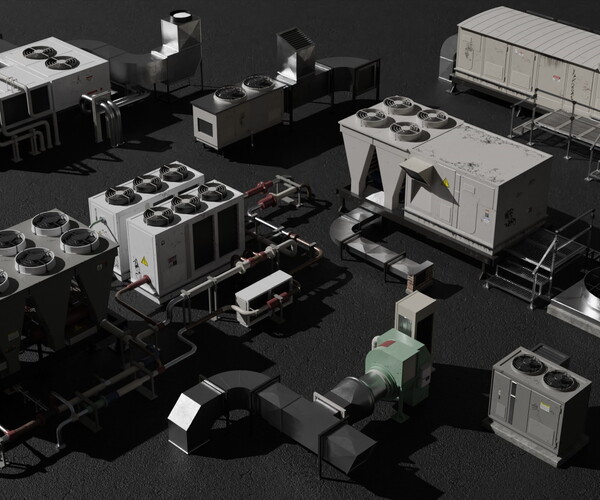 ArtStation - Rooftop Props Collections | Game Assets