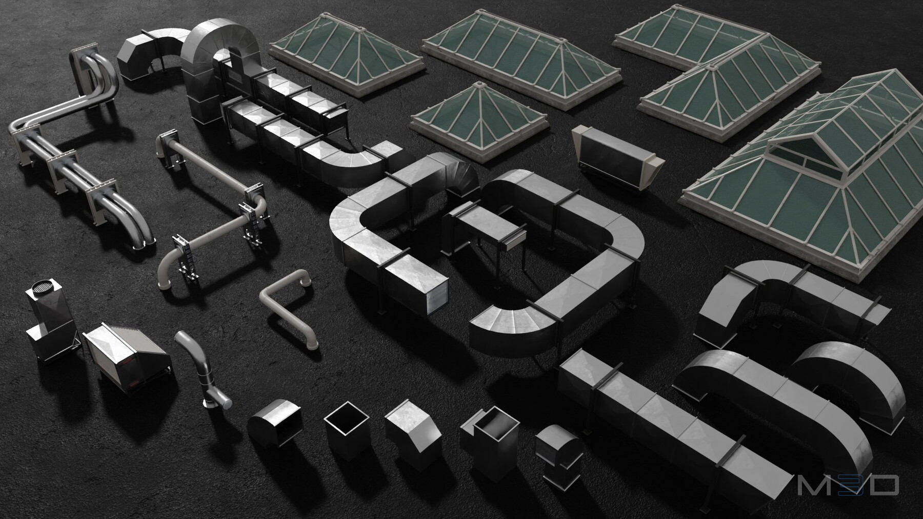 ArtStation - Rooftop Props Collections | Game Assets