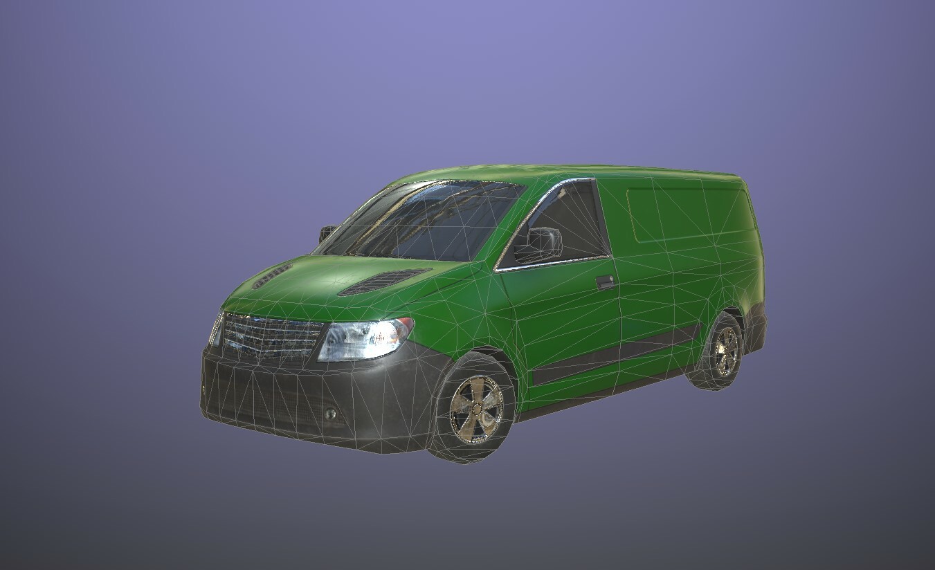 ArtStation - Generic Minivan Green | Game Assets