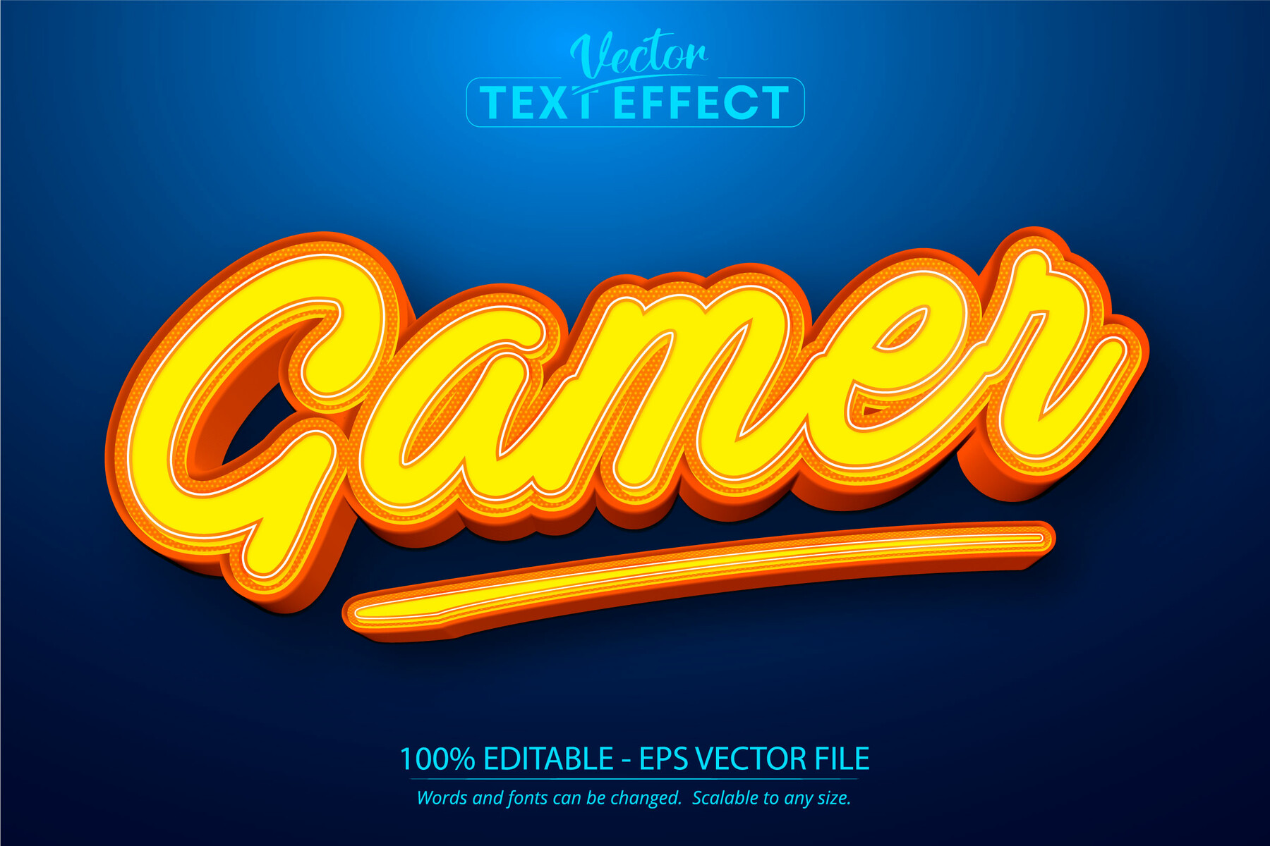 ArtStation - Gamer text, cartoon style editable text effect | Artworks