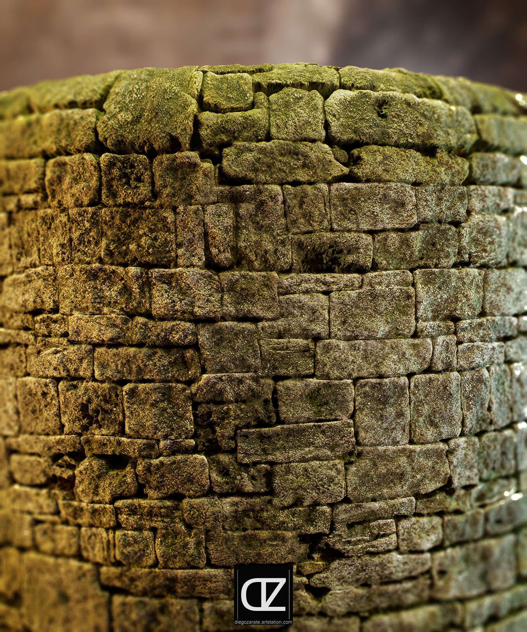 ArtStation - PBR - ANCIENT MOOSY STONE WALL - 4K MATERIAL | Resources