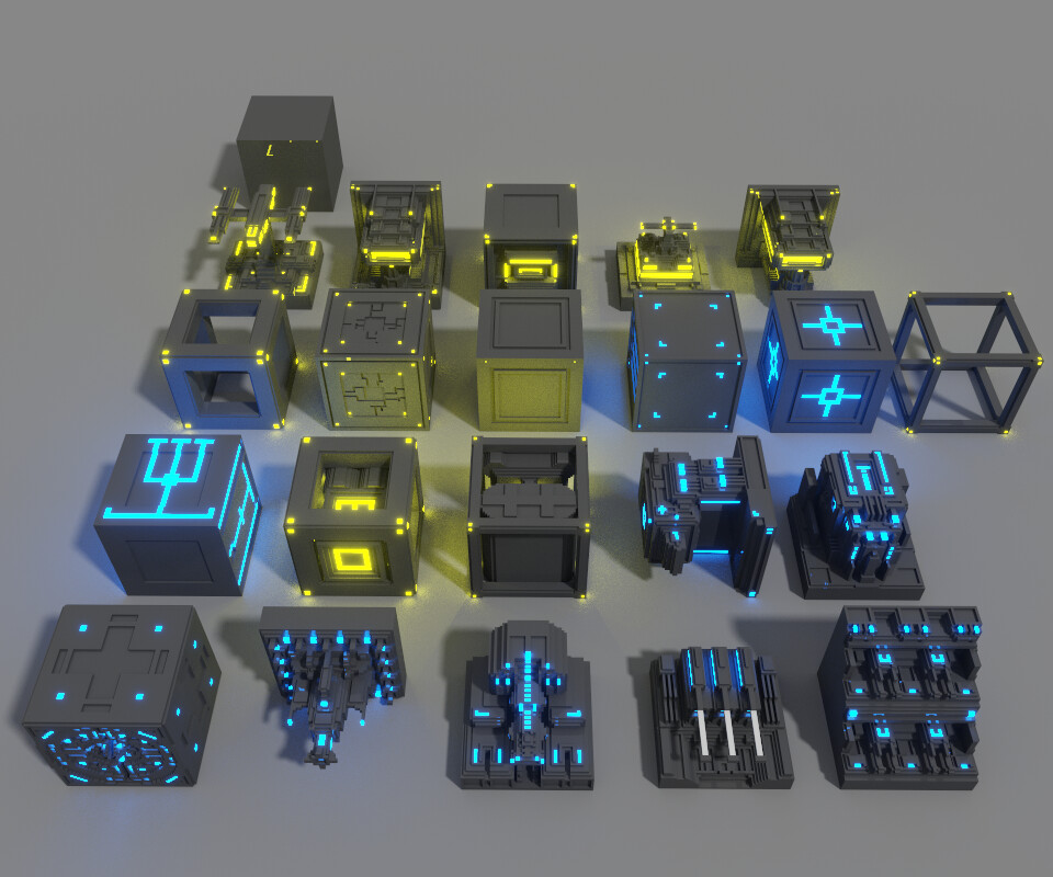 ArtStation - 3d voxel game asset space ship | Game Assets